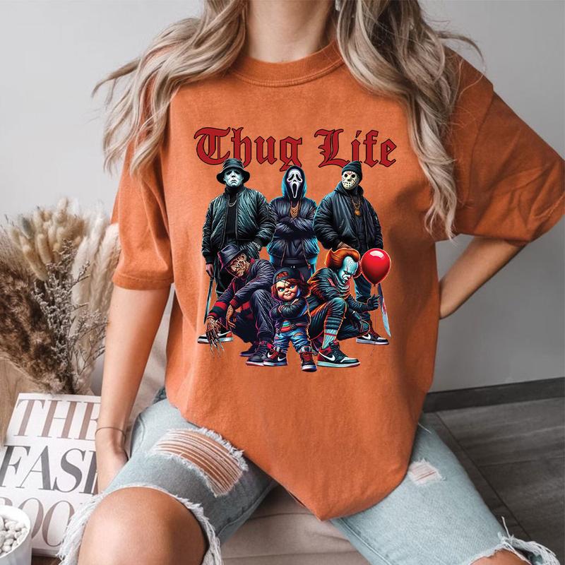 Jason Voorhees Thug Life Horror Movie Character Funny T-Shirt,Crewneck